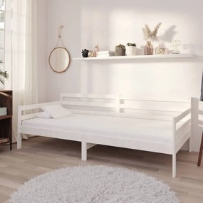 Denní postel s matrací 90 x 200 cm bílá masivní borové dřevo,  3083600