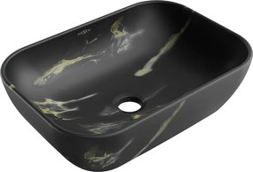 Mexen Rita, umyvadlo na desku 455x325x135 mm, černá-imitace černého kamene, 21084588