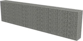 Gabionová zeď s víky z pozinkované oceli 600 x 50 x 150 cm 143582