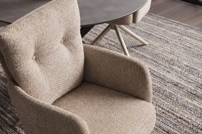 Designová otočná židle Maddison šampaňská béžová