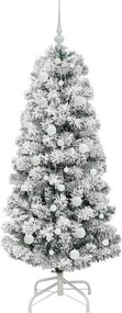 Umělý Skládací Vánoční Strom 150 LED Zelená a bílá 150 cm 3395589