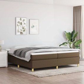 Box spring postel s matrací tmavě hnědá 200x200 cm textil,  3144549
