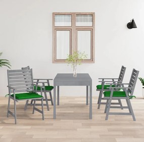 vidaXL Zahradní jídelní židle s poduškami 4 ks masivní akáciové dřevo [3078409] Barva: krémová