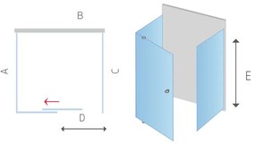 Mereo Lima sprchový kout  čtverec pivot. dv., 2x boční stěna 90x90x90x190 cm sklo Čiré 6mm ALU chrom CK86823K
