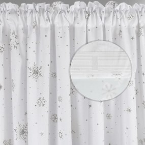 Vánoční dekorační závěs s řasící páskou XMAS TIME bílá stříbrné vločky 145x250 cm (cena za 1 kus) MyBestHome