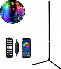 Podlahová Rohová Stojací Led Lampa Rgb 160 CM Dálkový Ovladač, Aplikace Bluetooth