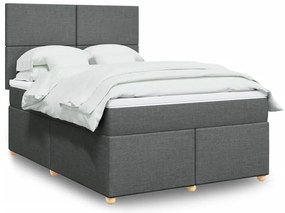 Box spring postel s matrací tmavě šedý 140 x 190 cm textil 3293569