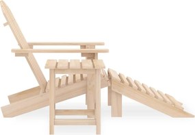 Zahradní židle Adirondack s podnožkou a stolkem masivní jedle 315932