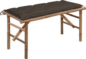 vidaXL Skládací zahradní lavice s poduškou 118 cm bambus [3063865] Barva: taupe