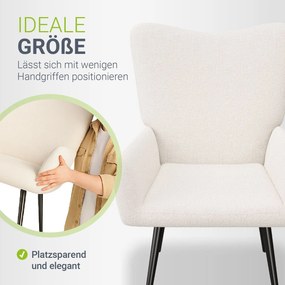 Juskys Křeslo ušák Odense Barva: béžová, Provedení: bez stoličky, Materiál: bouclé