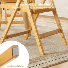 Costway Sada 2 ratanových skládacích židlí s bambusovým rámem