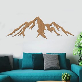 Dřevěný obraz Horské vrcholky Rozměry (cm): 40x13, Barevný vzor: Horský dub
