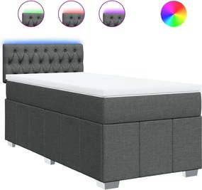 Box spring postel s matrací tmavě šedá 80 x 200 cm textil 3289203
