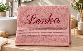 Bellatex Froté ručník proužek s výšivkou jména 50x100 cm Burgundy