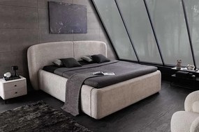 Designová manželská postel s úložným prostorem Amina greige buklé 180x200cm