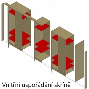 Dubová šatní skřň Timo 5D