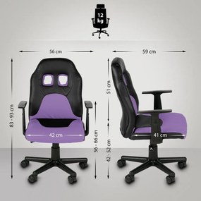 Dětská kancelářská židle Fun - Fialová