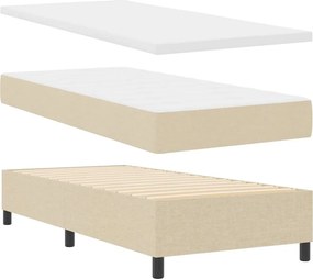 Postel s boxspringem s čelo Krémová 80 x 200 cm textil 3344028
