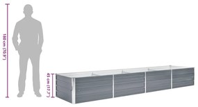 vidaXL Marketos Vyvýšený záhon pozinkovaná ocel 320 x 80 x 45 cm šedý