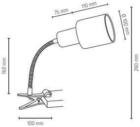 Spot-Light 2236174WF - Lampa s klipem TREEHOUSE 1xE27/25W/230V
