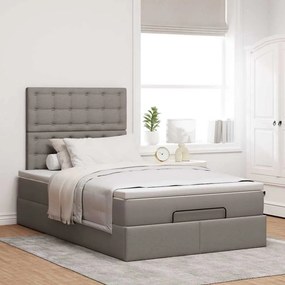 Osmanský rám postele s matrací taupe 120x200cm textil 3314166