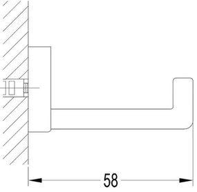 OMNIRES DA70110BL - Nástěnný háček DARLING polomatná černá