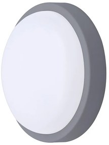 Solight LED venkovní osvětlení kulaté, 20W, 1500lm, 4000K, IP54, 20cm, šedá barva