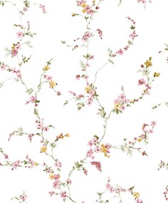 Bílá vliesová květinová tapeta na zeď, 84014, Blooming Garden, Cristiana Masi by Parato