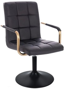 LuxuryForm DESIGN Otočná židle VERONA GOLD na černém talíři - černá