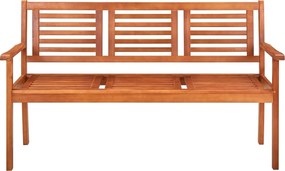 vidaXL 3místná zahradní lavice s poduškou 150 cm masivní eukalyptus [3061010] Barva: antracitová