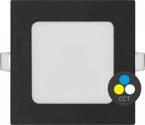T-LED Černý vestavný LED panel hranatý 120 x 120mm 6W 24V CCT 102212