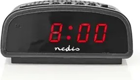 Nedis Digitální stolní budík černá / LED Displej / Funkce odloženého b