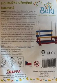 RAPPA Houpačka barevná / Dřevěná / Nosnost 80 kg