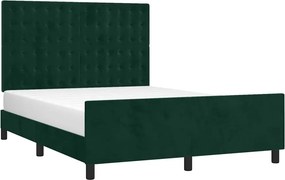 Rám postele bez matrace tmavě zelená 140 x 190 cm samet 3125998