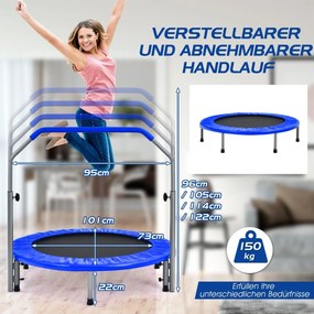 Costway Ø 101 cm skládací mini trampolína fitness trampolína s výškově