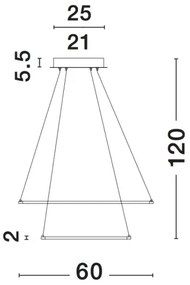 LED lustr Aria 85W 60 chrome stmívatelné