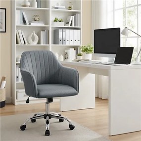 Kancelářská židle Yaheetech – tmavě šedá, 60 cm (šířka) × 61 cm (hloubka) × 83 cm – 92,5 cm (výška) (267660313202)
