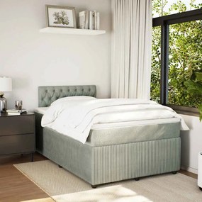 Box spring postel s matrací světle šedá 120 x 200 cm samet 3287716