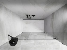 Mexen Lunar-B, pravé otočné sprchové dveře 145 cm, 8mm čiré sklo, broušený grafit profil, 832S-145-050-66-00-P