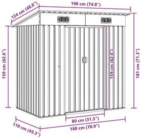 vidaXL Marketos Zahradní domek zelený kovový
