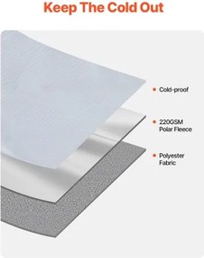 Campingová deka 200,7 × 149,9 cm nositelná teplá stadionová deka venkovní světle šedá
