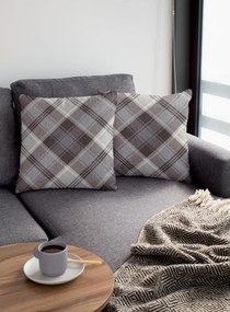 Ervi povlak na polštář Gobelínový - Tradiční šedý tartan