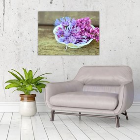 Skleněný obraz - fialová rostlinka (70x50 cm)
