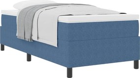 Postel s boxspringem Modrá a bílá 100 x 200 cm Žebrovaná látka 3337450