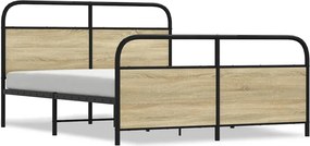 Kovový rám postele bez matrace dub sonoma 160 x 200 cm 3318651