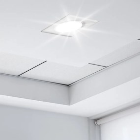 Podhledové svítidlo Glass Square, 1x bílé skleněné stínítko, w