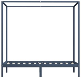 vidaXL Marketos Rám postele s nebesy šedý masivní borové dřevo 100 x 200 cm