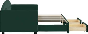 Válenda s přistýlkou a zásuvkami tmavě zelená 80 x 200 cm samet 3197344