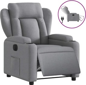 Elektrické polohovací křeslo světle šedé textil 3204458