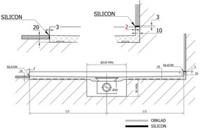 Polysan MIRAI sprchová vanička z litého mramoru, obdélník 110x90x1,8 cm, pravá, bílá, 73176